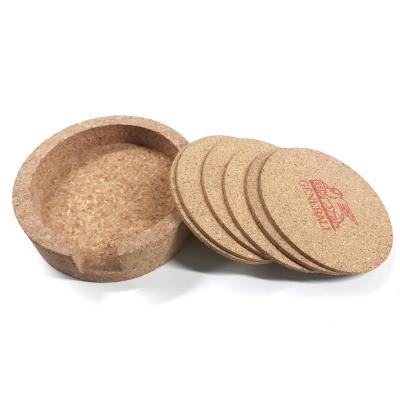 China Multipurpose 6 Pack Cork Beverage Coasters Set FSC Crackproof With Holder for sale