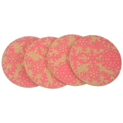China Colorful Odorless 4 Inch Round Cork Coasters BSCI Naturally Absorbent Coasters for sale