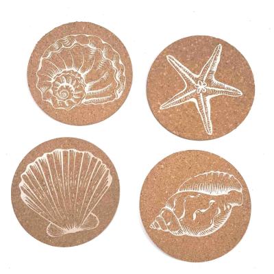 China Colorful Odorless 4 Inch Round Cork Coasters BSCI Naturally Absorbent Coasters for sale