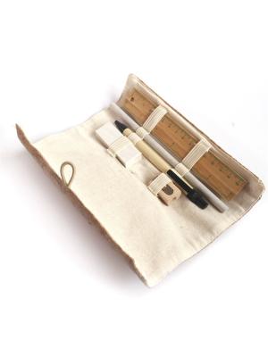 China Yuelin ODM Cork Fabric Bags Wrap Case waterproof 190*198*7mm For Makeup Brushes for sale