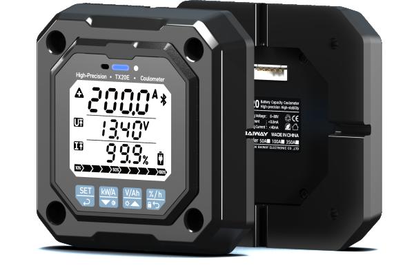 Quality TX20 Battery Monitor With Shunt Auto Brightness Low Power 8-80V 0-500A Bluetooth Battery Monitor for sale