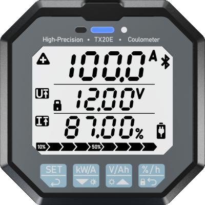 Cina Monitor batteria TX20 con shunt, luminosità automatica, basso consumo, 8-80V, 0-500A, Bluetooth in vendita