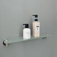 China Rectangular Floating Glass Shelves Rustproof Wall Mounted Stainless Steel Shampoo Rack for sale