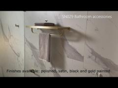 Gold Luxurious Stsinless Steel 304 Bathroom Hardware Sets Accessories