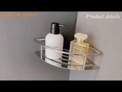 SUS304 Bathroom Wire Basket Stainless Steel Bath Shower Caddy Waterproof
