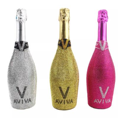 China Manuseio da superfície de 750 ml de garrafa de vidro para champanhe e rum em cores personalizadas à venda