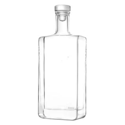 China Decale oppervlakte handhaving aangepaste kleur lege 500 ml vodka whisky glazen fles met T-beker Te koop
