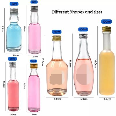 Cina Materiale del corpo Vetro 30ml 40ml 50ml 100ml Mini bottiglia per bevande Succo di vino Alcolici in vendita