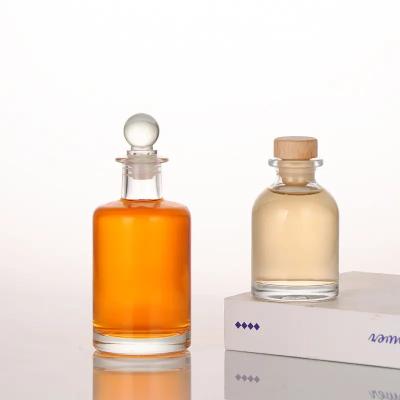 中国 デカール 透明 丸型 フリント ガラス 酒 ワイン ウィスキー テキラ ウォッカ ボトル コルク 250ml 販売のため