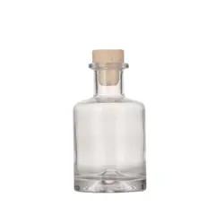 中国 デカール 透明 丸型 フリント ガラス 酒 ワイン ウィスキー テキラ ウォッカ ボトル コルク 250ml 販売のため