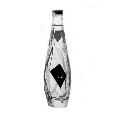 China Garrafa de vidro rombo transparente 350ml 500ml Collar de vidro de cor personalizada Design único à venda