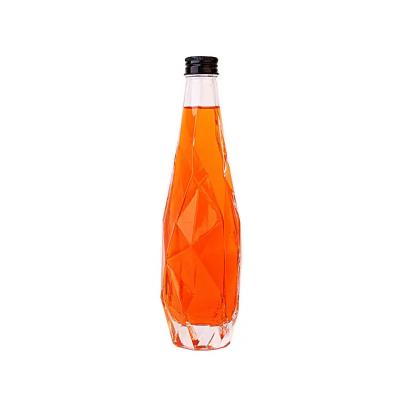 China Garrafa de vidro rombo transparente 350ml 500ml Collar de vidro de cor personalizada Design único à venda