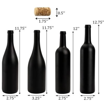 中国 容量 750ml オーダーメイド 空っぽ マットコーティング 黒ワインボトル 販売のため