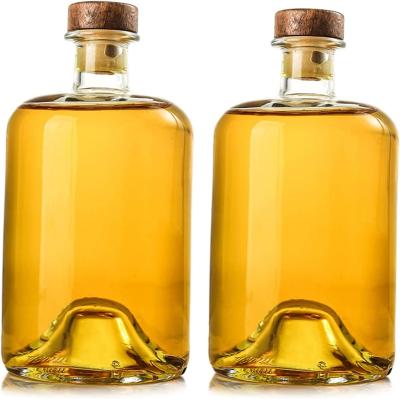 China Garrafa de vidro de 375 ml de capacidade com tampa de madeira e design transparente à venda