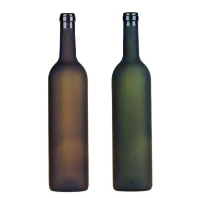 Cina Immagazzinamento a tenuta stagna di alimenti Bottiglie di vetro rotonde verdi ghiacciate 500 ml 750 ml in vetro in vendita