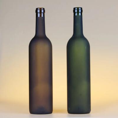 Cina Immagazzinamento a tenuta stagna di alimenti Bottiglie di vetro rotonde verdi ghiacciate 500 ml 750 ml in vetro in vendita