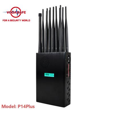 Cina L'emittente di disturbo del segnale del telefono cellulare di WiFi 14 watt costruisce in batteria 12000mAh in vendita