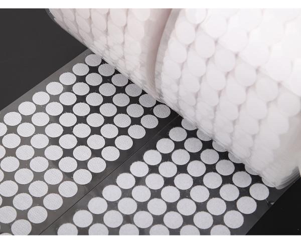 Quality 20mm 30% nylon 70% polyester diameter black hook and loop self adhesive dots for sale