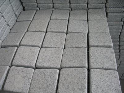 China G603 Grey granite paver stone granite paving stone on mesh With High Quality for sale