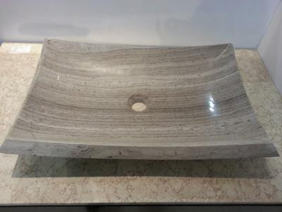 China Chinese Grey Wood marble basin factory sink with wholesale price for sale