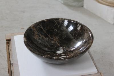 China Chinese Dark Brown Emperador Marble Stone Sinks For Whole Cheap Price for sale