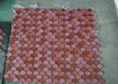 China Purple Style Mosaic Glass Fanshaped Mosaic For Home Interior Decoration for sale