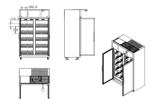 Big Capacity Touch Screen Snack Drink Smart Fridge Open Door Vending Machine
