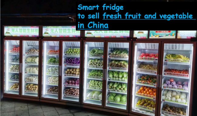 Grab n go vending machine to sell fruit egg snack drink wine vending machine