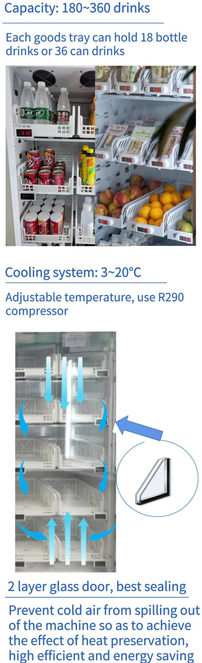 Micron E-wallet capacity cooling system 2 layer glass door