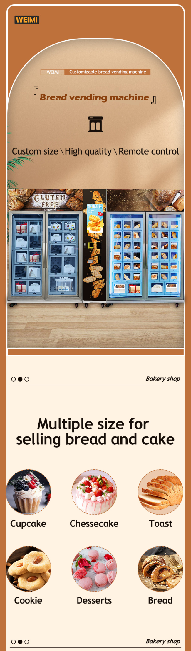 bread cupcake vending machine offer better shopping experience