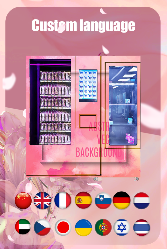 Automatic Beauty Cosmetics Vending Machines LED Lighting Custom Stickers Display Window