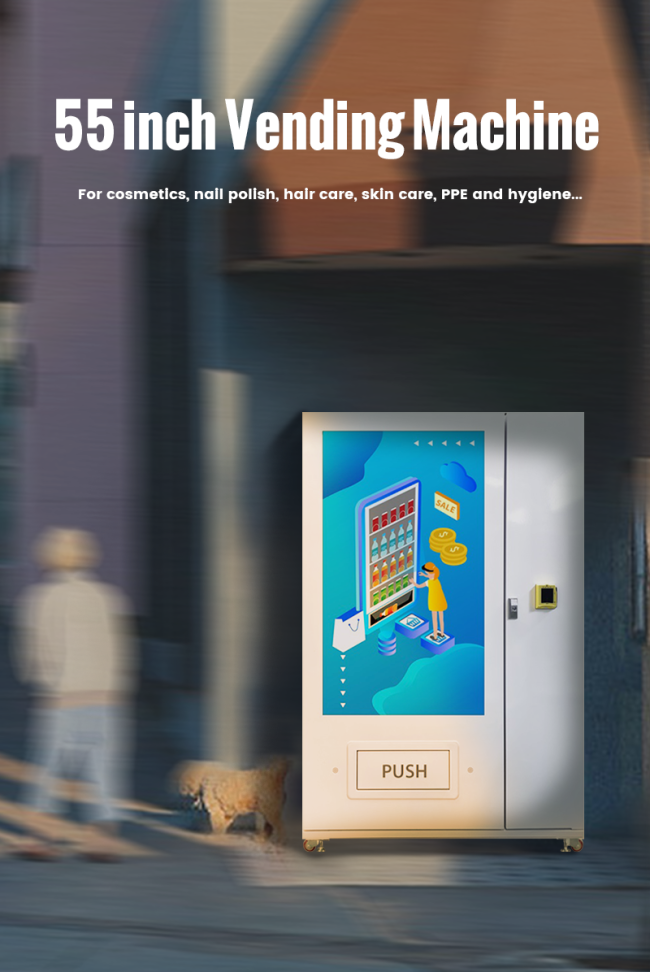 shopping flow of Micron 55 inch ads vending machine for selling beverage food