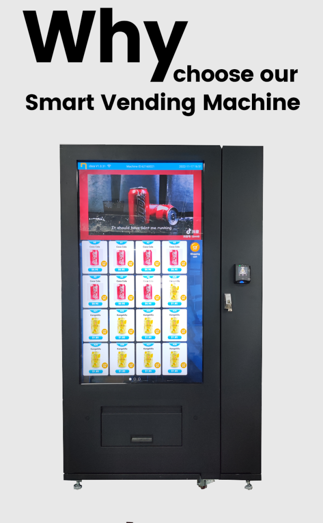 Metal 55 Inch Touch Screen Digital Drink Vending Machine For Gym School With Elevator