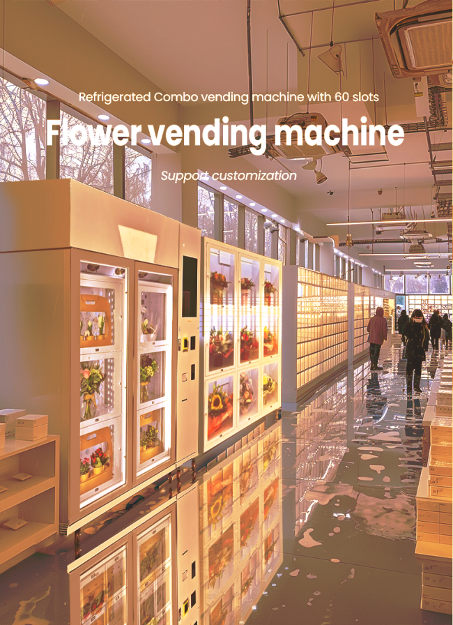24/7 Self Service Cooling Fresh Bouquet Flower Vending Machine With Nayax Card Reader