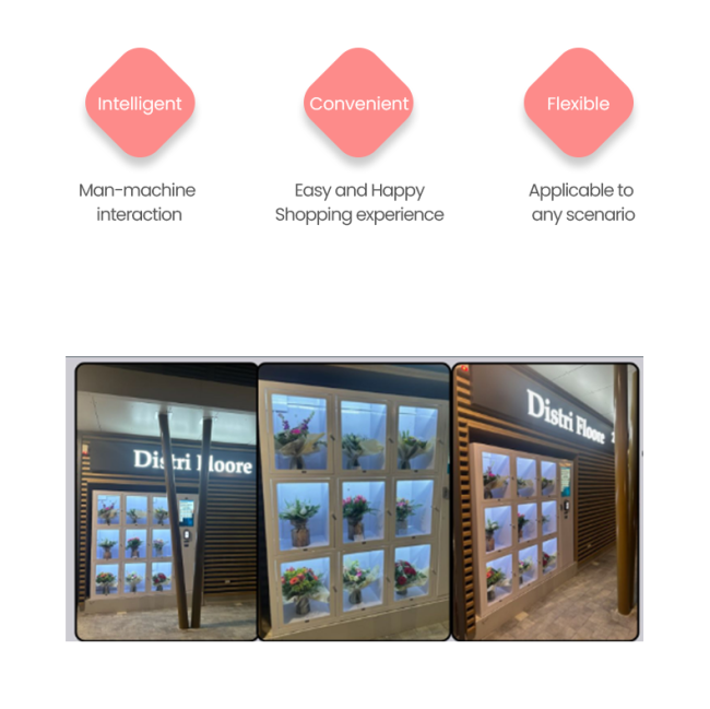 24/7 Self Service Cooling Fresh Bouquet Flower Vending Machine With Nayax Card Reader