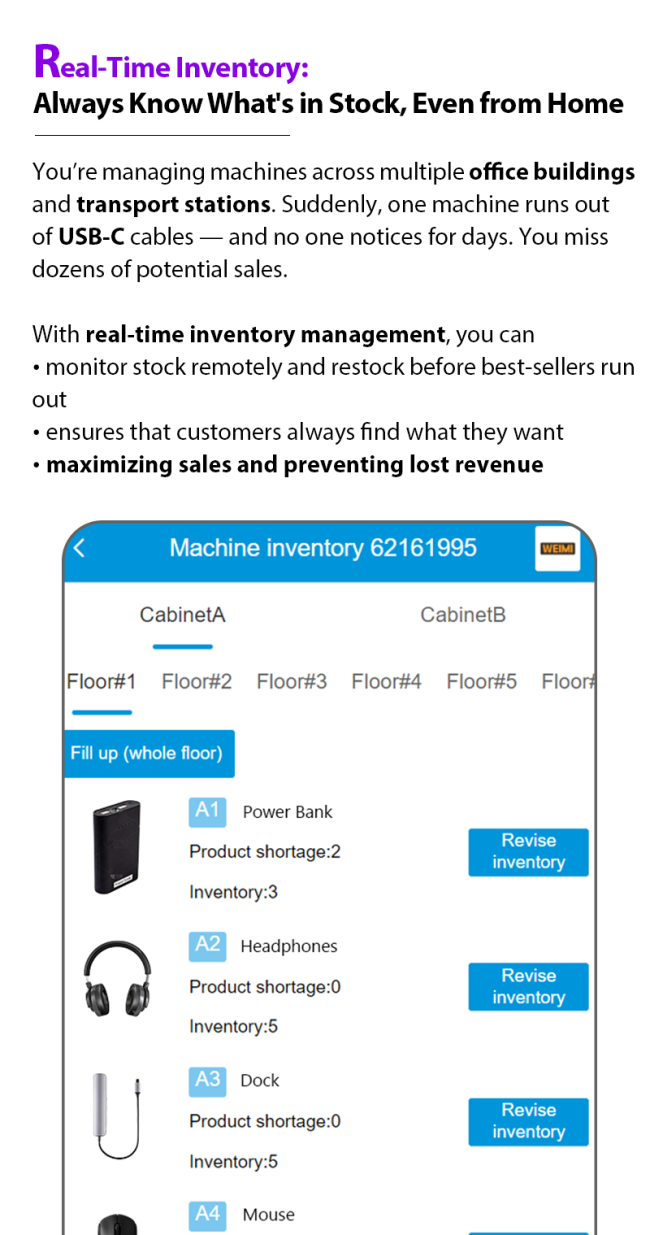 Smart 3C Vending Machine with Transparent Lockers for Better Product Display