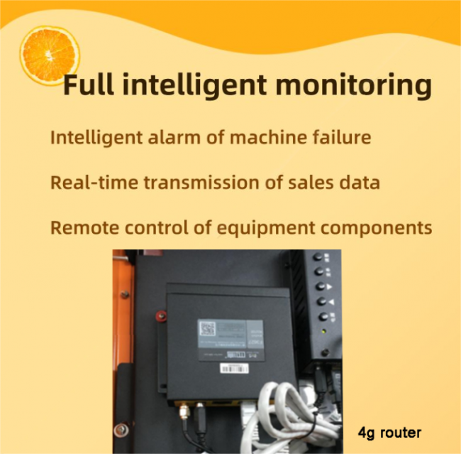 User interface of the vending machine