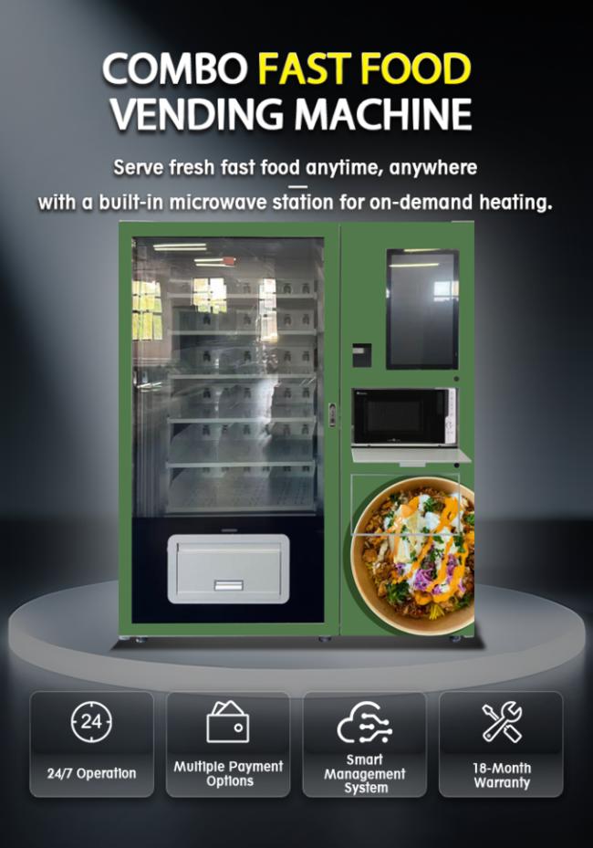Front view of Frozen Food Vending Machine with touch screen interface