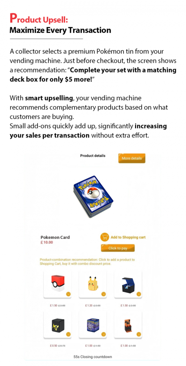 Monster Collection Vending Machine with product display