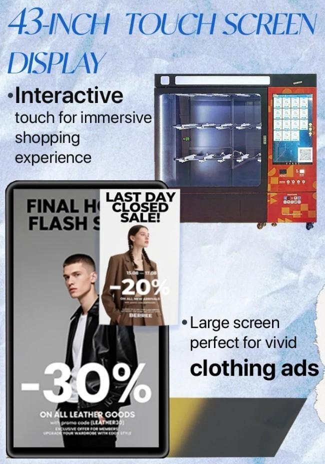 Automated clothes vending machine in commercial setting