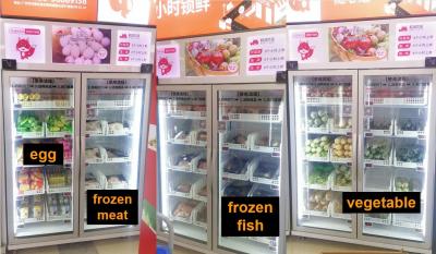 China Android OS Smart Fridge Vending Machine For Vegetable Fruit Egg Meat Freezer Cooling System for sale