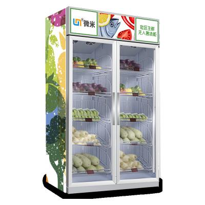 China Máquina de venda automática de geladeira inteligente para frutas e legumes com tela de publicidade e máquina de venda automática de grande capacidade à venda