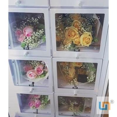 China Máquina expendedora de la flor de la pantalla táctil de 22 pulgadas con la venta elegante del micrón del armario del sistema de enfriamiento del refrigerador en venta
