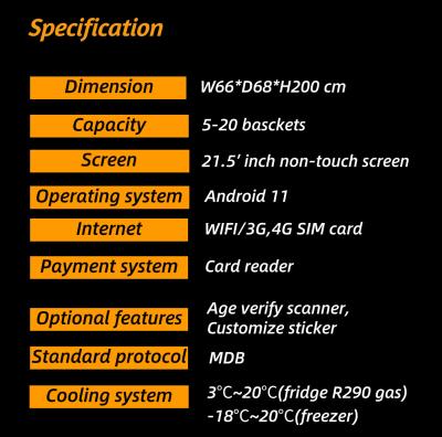 China Micron Smart Vending Fresh Food Snack Drink Smart Fridge Vending Machine With Card Reader for sale