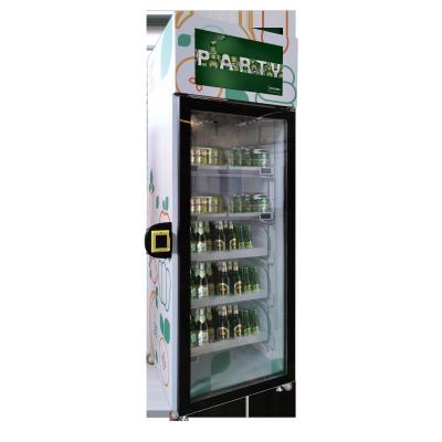 China Micron Smart Vending Fresh Food Snack Drink Smart Fridge Vending Machine With Card Reader for sale