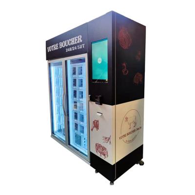 China Frozen Meat Vending Machine With Cooling System Touch Screen Card Reader for sale