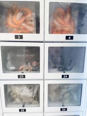 China Frozen Meat Vending Machine With Cooling System Touch Screen Card Reader for sale