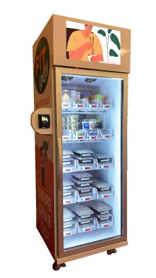 China El gancho agarrador N de la fruta fresca del huevo va máquina expendedora elegante del refrigerador con el lector de tarjetas en venta