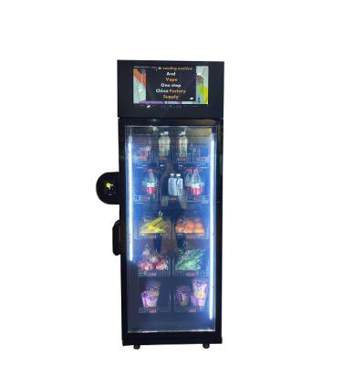 China Smart Fridge Vending Machine With Microeaves For Hot Food Meal.Snack Drink Salad Vending Machine With Card  Reader for sale