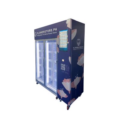 China Environmentally Friendly Fresh Flowers Bouquets Vending Machine Auto Defogging With Card Reader for sale